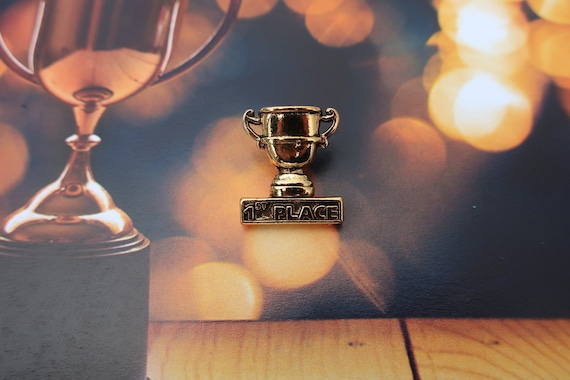 1st Place Trophy Gold Dipped Pewter Lapel Pin CC317G 1st | Etsy