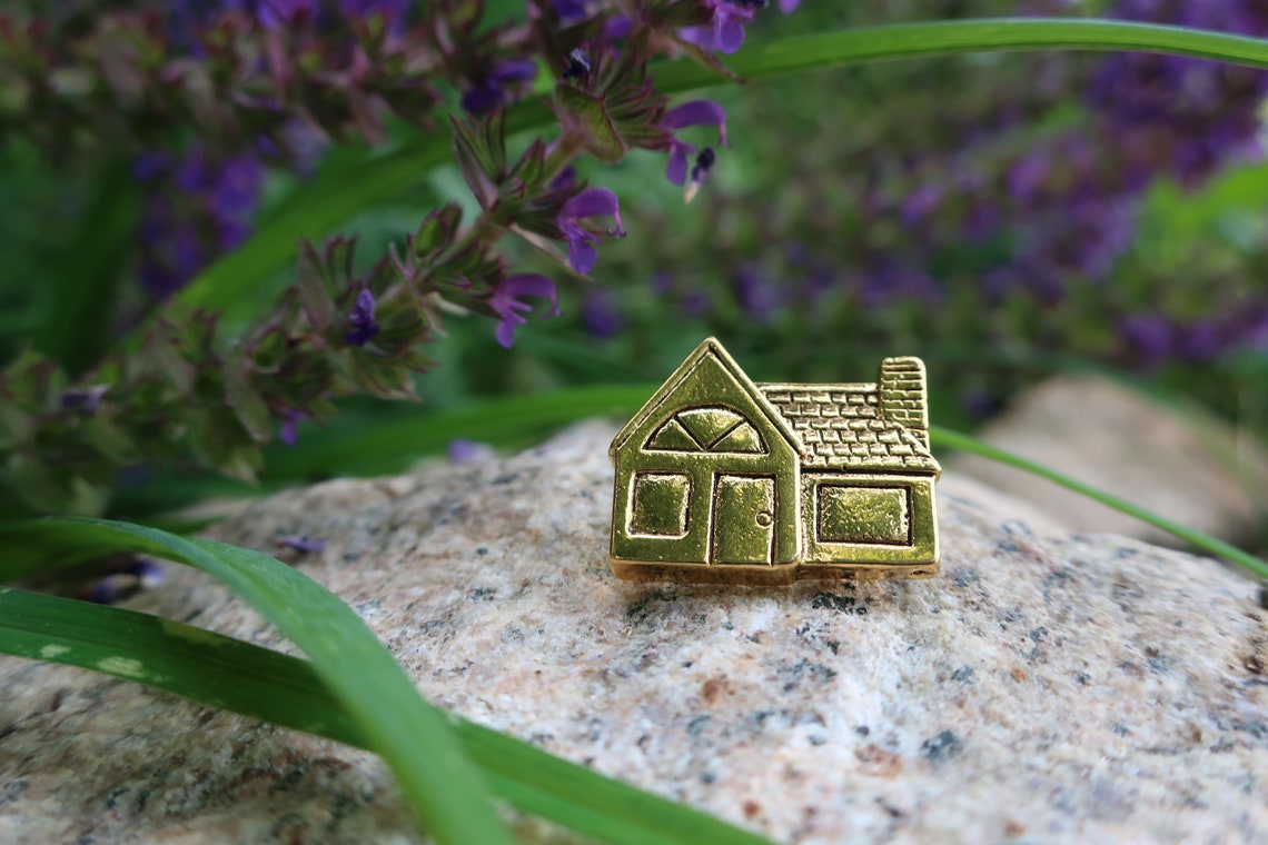 Gold House Lapel Pin CC613G House Home Realty and House | Etsy
