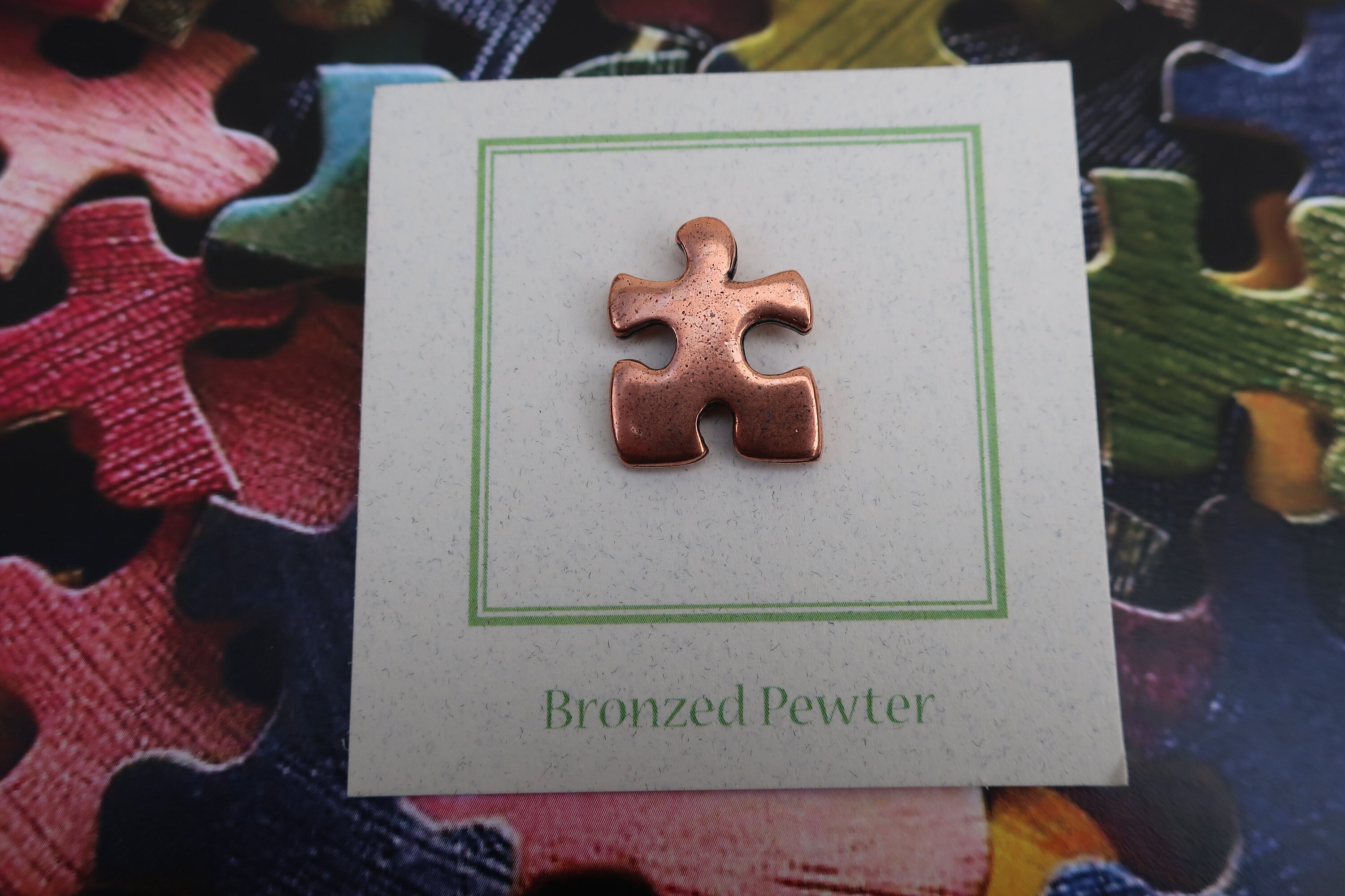 Copper Puzzle Piece Lapel Pin CC372C Essential Piece Jigsaw | Etsy