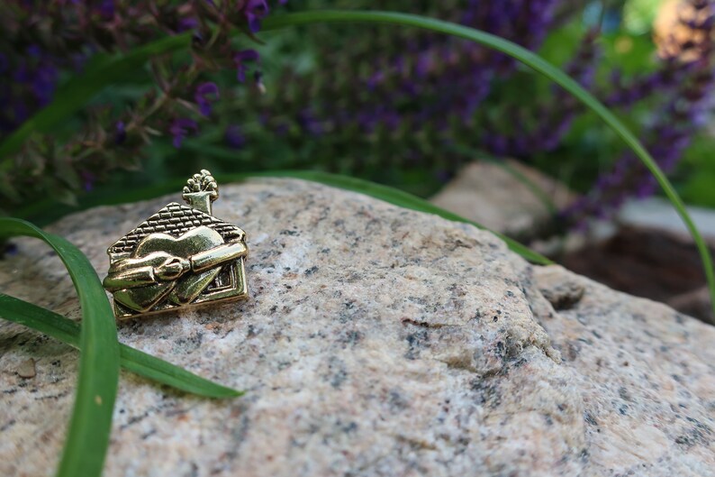 Gold Home Heart Hands Lapel Pin CC336G Home House and - Etsy