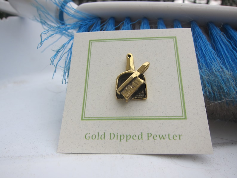 Gold Dust Pan and Brush Lapel Pin- CC331G- Cleaning Services, Maid ...