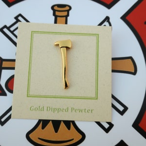 Fireman's Axe Gold Dipped Pewter Lapel Pin- CC462G- Firefighter, Rescue ...
