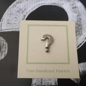 Question Mark Pewter Lapel Pin- CC647- Question, Punctuation ...