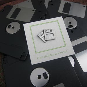 Floppy Disks Lapel Pin - CC273- Floppy, Diskette, Storage, Computer ...