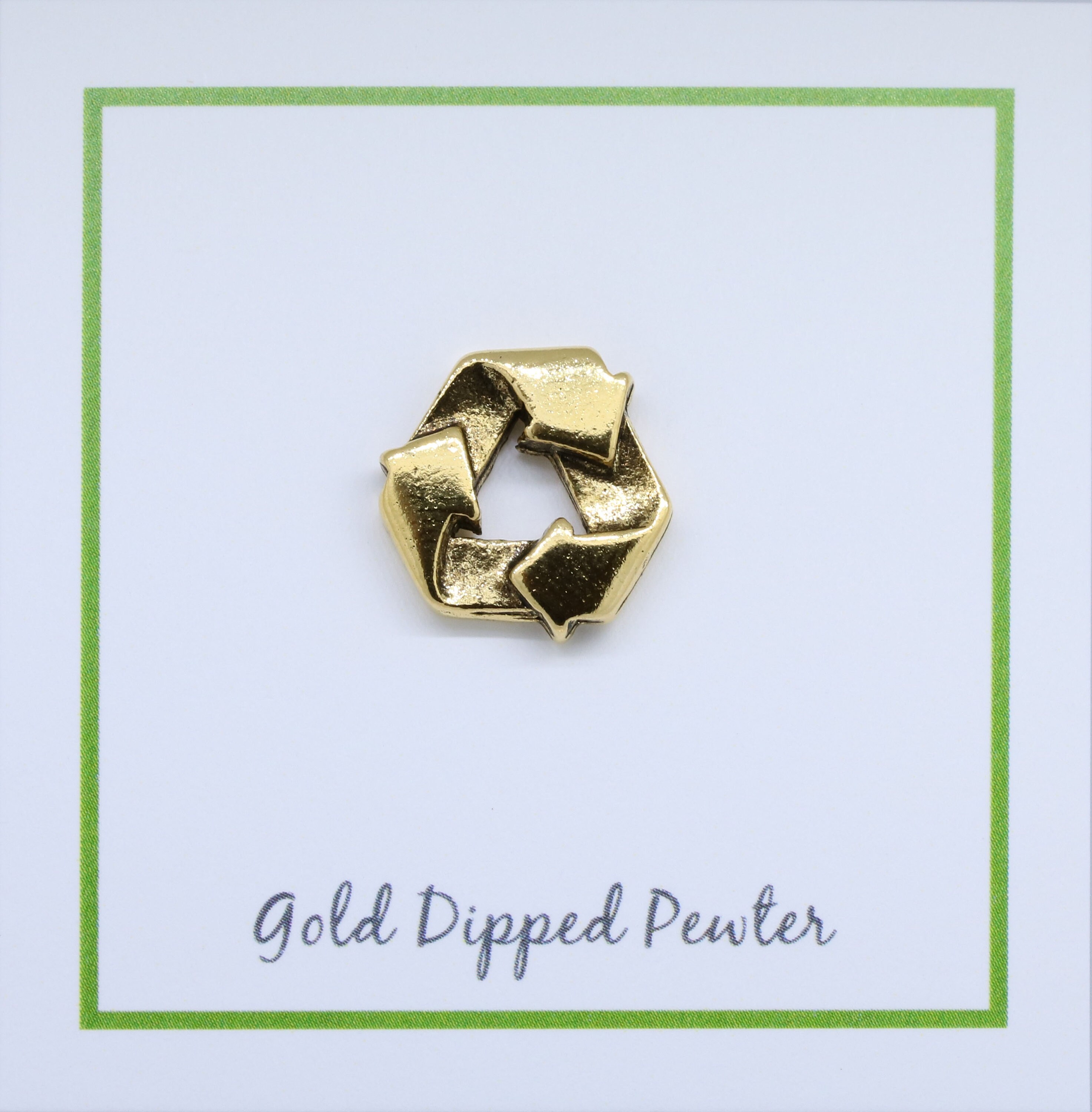 Recycle Gold Dipped Pewter Lapel Pin- CC644G- Recycle, Environment, 3 R ...