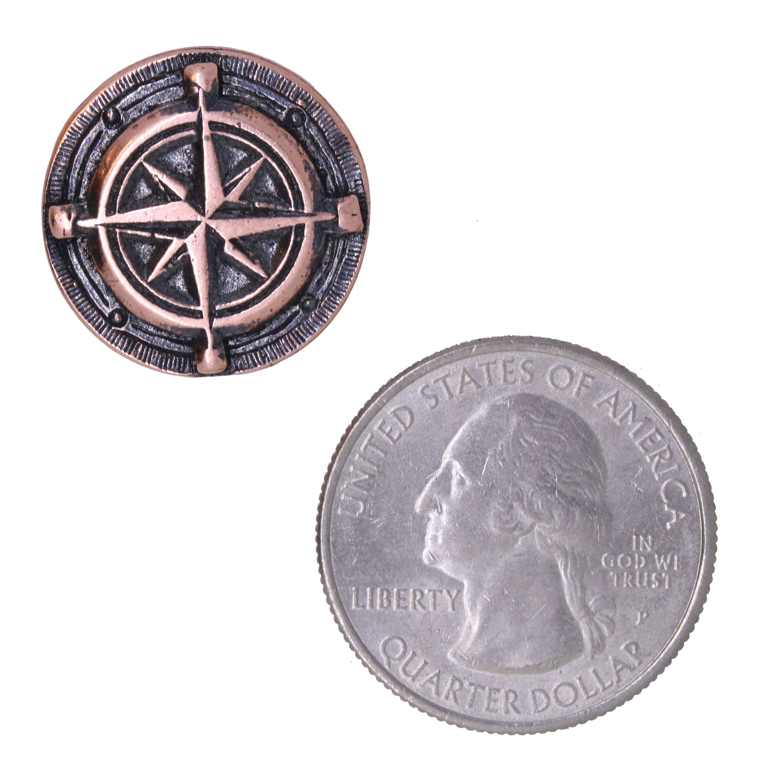 Compass Rose Copper Lapel Pin- CC709C- Compass, Wind of Roses, Cardinal ...