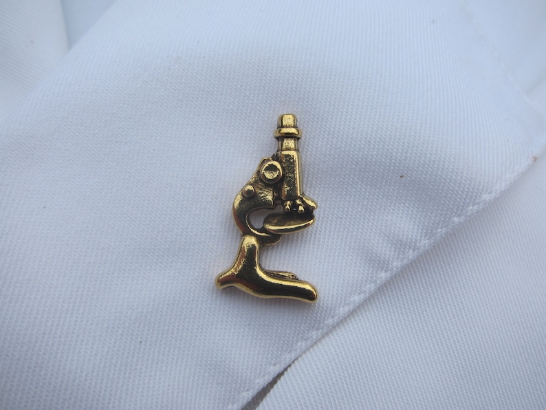 Gold Microscope Lapel Pin CC166G Science and Lab Pins for - Etsy