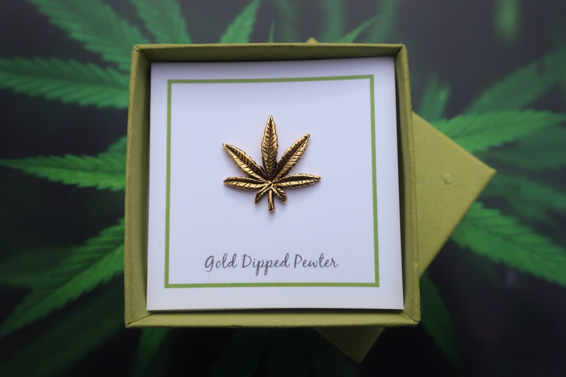 Marijuana Leaf Gold Lapel Pin CC675G Marijuana Pot - Etsy