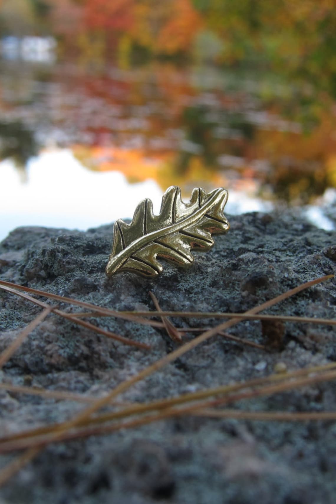Gold Oak Leaf Lapel Pin CC485G Nature Hiking Tree and - Etsy