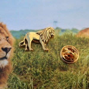 Lion Lapel Pin - Cc247g-safari and Zoo Animal Pins - Etsy