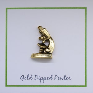 Stereo Microscope Gold Dipped Pewter Lapel Pin - CC384G- Science ...