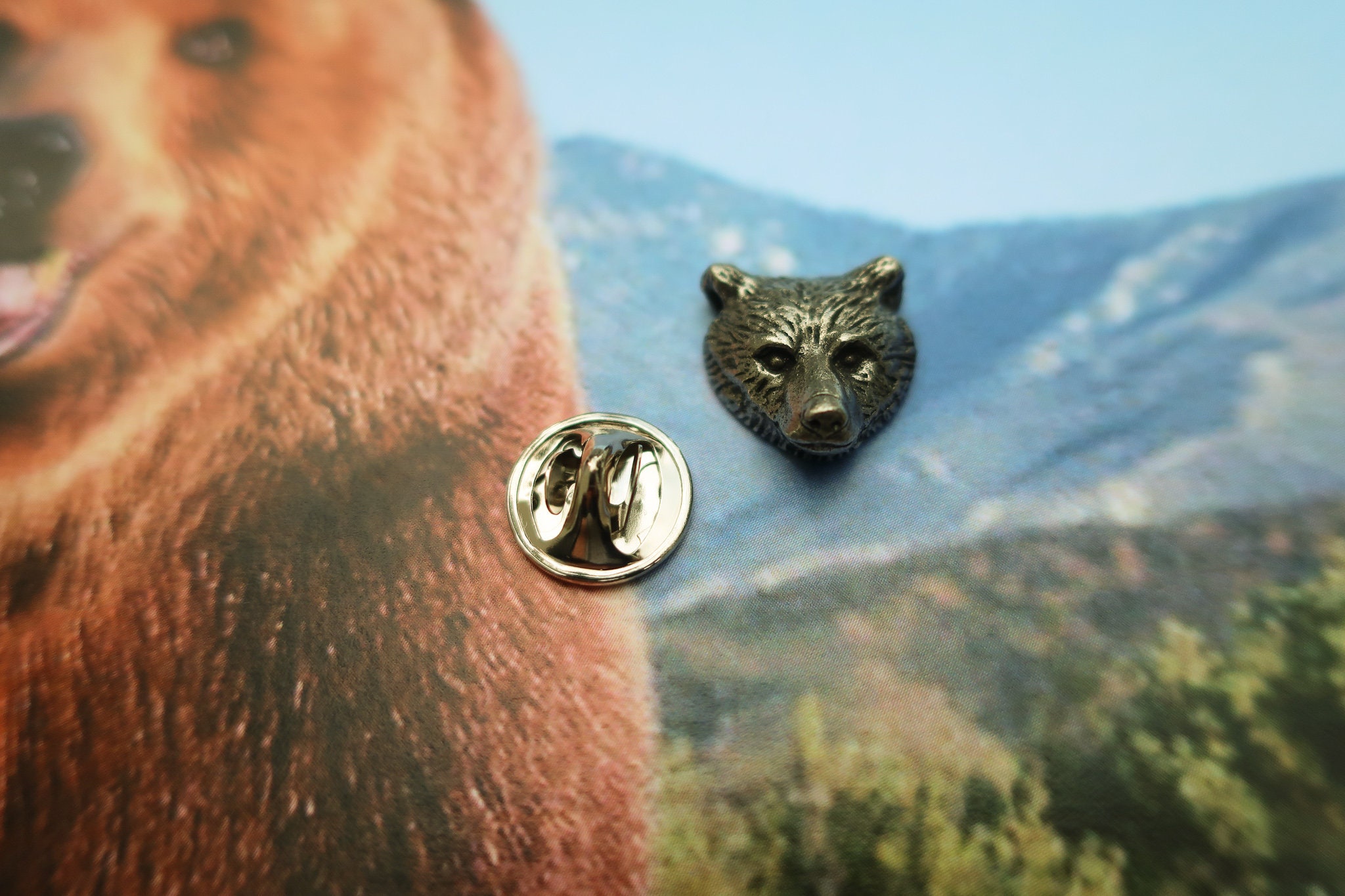 Bear Head Lapel Pin CC542 Wilderness and Woodland Animals | Etsy