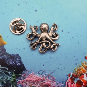 Octopus Lapel Pin- CC661- Octopuses, Aquarium, Ocean, Sea Animals, and ...