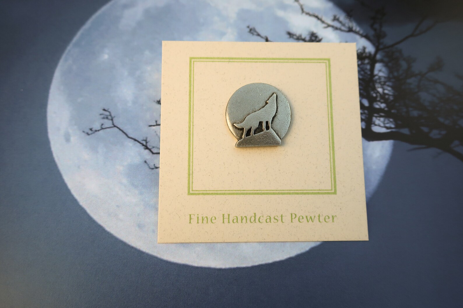 Howling Wolf Pewter Lapel Pin CC657 Wolf Wolves Coyotes | Etsy