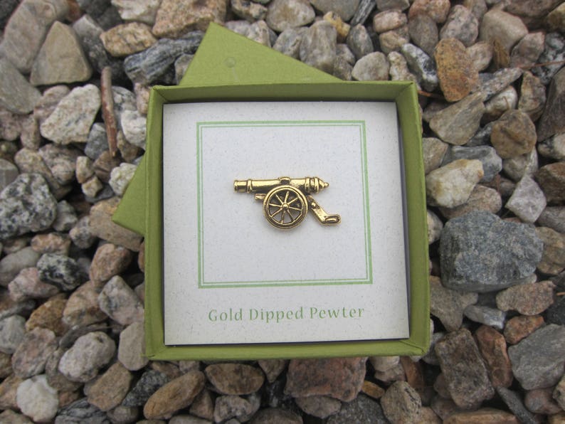 Gold Cannon Lapel Pin- CC340G- Artillery and War Weapons, Civil War ...