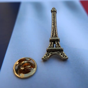 Gold Eiffel Tower Lapel Pin- CC425G- Eiffel Tower, France, Tourist ...