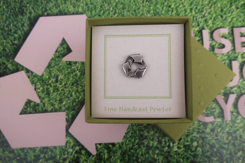 Recycle Pewter Lapel Pin- CC644- Recycle, Environment, 3 R's, Reduce ...