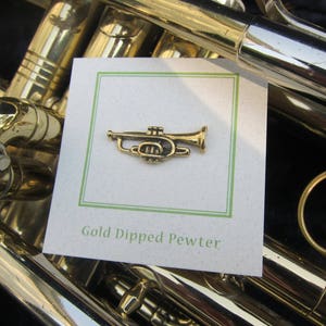 Gold Trumpet Lapel Pin-cc137g- Music Teacher, Musical Instruments, Band ...