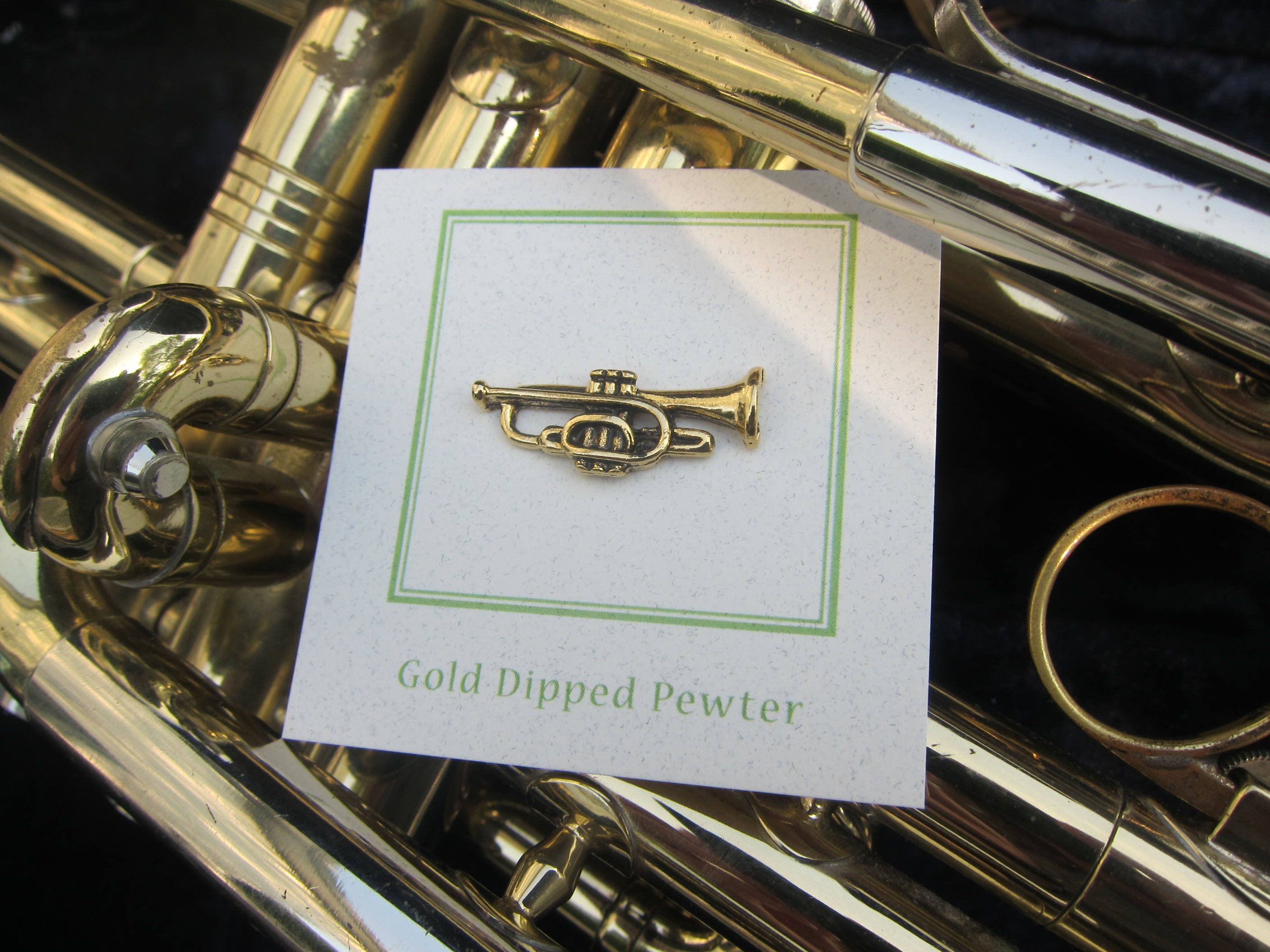 Gold Trumpet Lapel Pin-cc137g- Music Teacher, Musical Instruments, Band ...