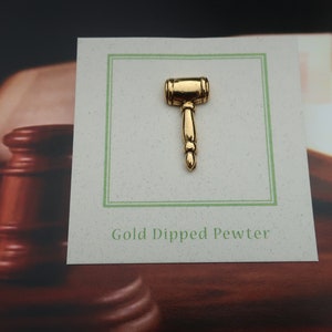 Gold Gavel Lapel Pin-cc553g-law, Courts of Law, Succession, Mallet, and ...