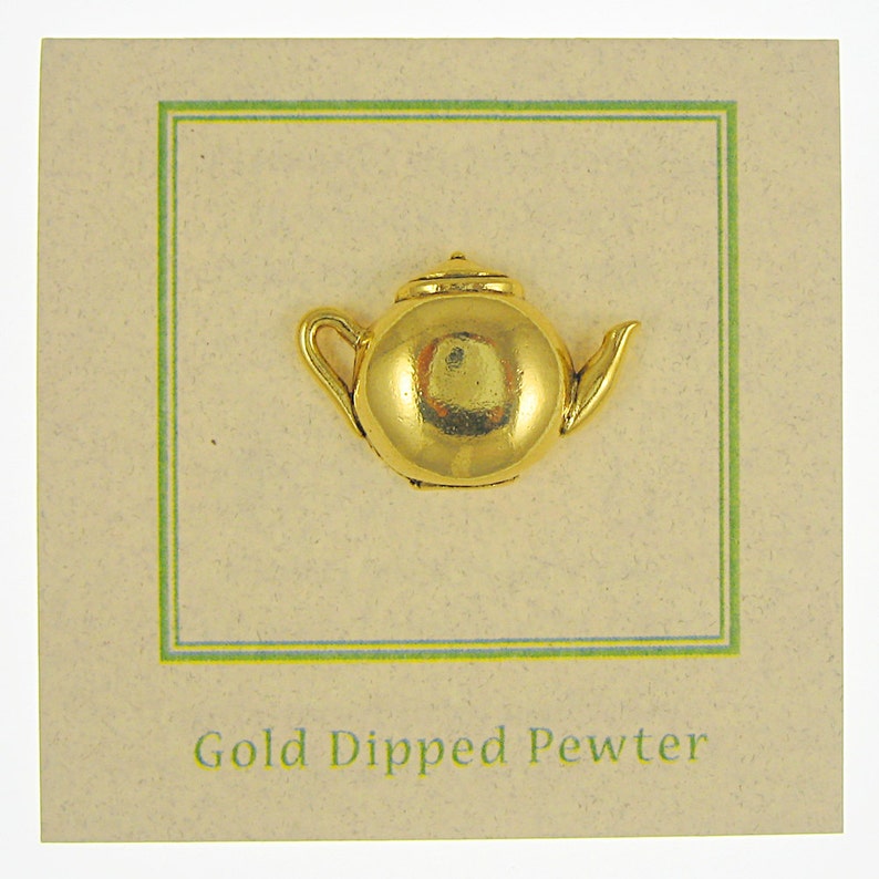 Gold Teapot Lapel Pin CC146G Tea Tea Time Tea Party - Etsy