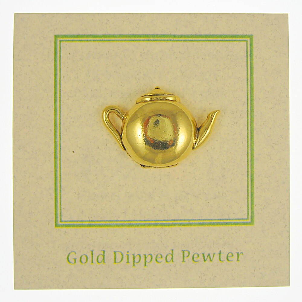 Gold Teapot Lapel Pin CC146G Tea Tea Time Tea Party - Etsy