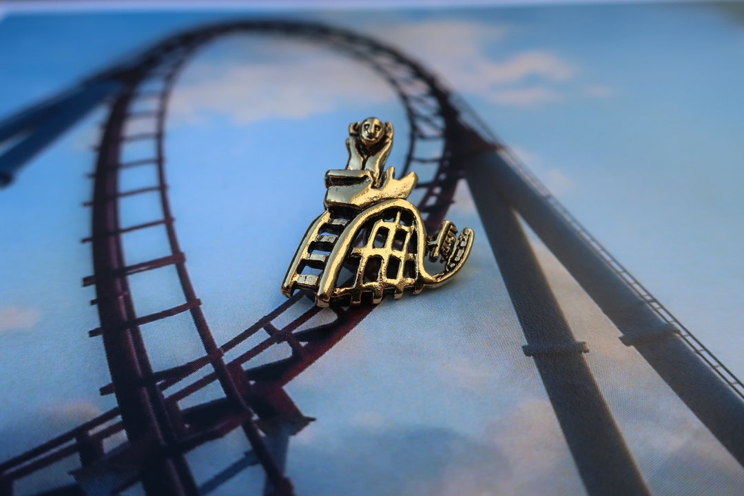 Gold Rollercoaster Lapel Pin-cc501g- Roller Coaster, Rollercoaster ...