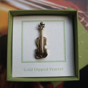 Violin Gold Dipped Pewter Lapel Pin- CC135G- Violin, Music, Music ...
