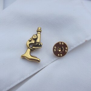 Gold Microscope Lapel Pin- CC166G- Science and Lab Pins for Scientists ...
