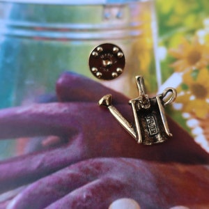 Watering Can Gold Dipped Pewter Lapel Pin- CC161G- Watering Can, Garden ...