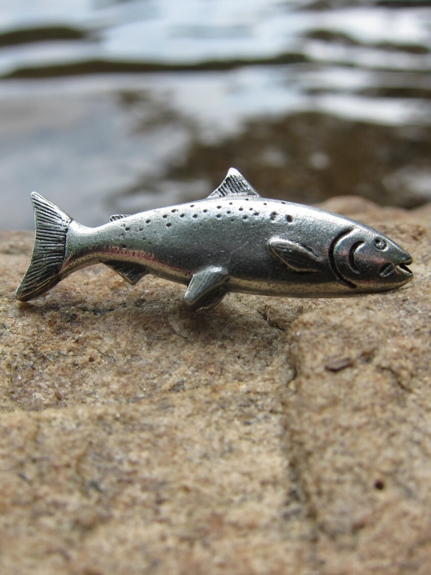 Salmon Lapel Pin CC126 Fish and Fishing Pins and Gifts - Etsy