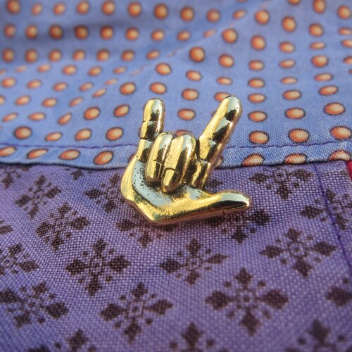 I Love You Lapel Pin CC623 I Love You Love Sign Language | Etsy