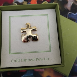 Gold Puzzle Piece Pin- CC372G- Puzzle Piece, Jigsaw Puzzle, Essential ...