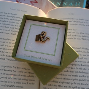 Bookworm Gold Dipped Pewter Lapel Pin- CC445G- Reading, Literature, and ...