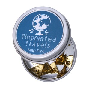 Tent Map Pins- Set of 10- Gold or Silver- MP102- Pinpoint Your Travels ...