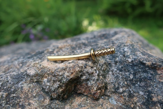 Gold Samurai Sword Lapel Pin CC511G Katana Japanese Swords | Etsy