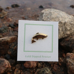Rainbow Trout Gold Dipped Pewter Lapel Pin - CC105G- Golden Trout, Fish ...