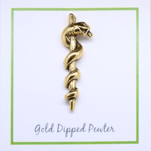 Rod of Asclepius Gold Lapel Pin- CC701G- International Symbol for ...