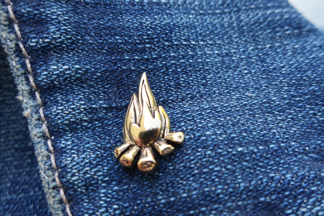 Gold Campfire Lapel Pin- CC520G- Camping, Camp, Fire, Summer, and ...