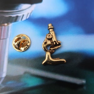 Gold Microscope Lapel Pin- CC166G- Science and Lab Pins for Scientists ...