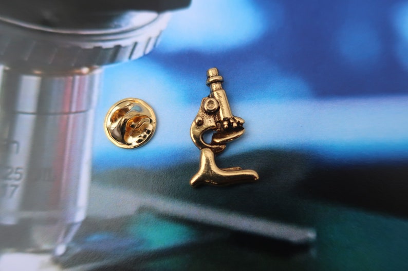 Gold Microscope Lapel Pin- CC166G- Science and Lab Pins for Scientists ...