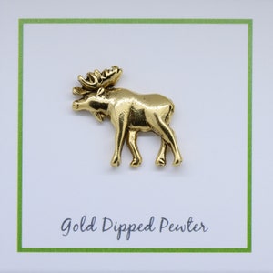 Moose Gold Dipped Pewter Lapel Pin - CC131G- Moose, Elk, Nature ...
