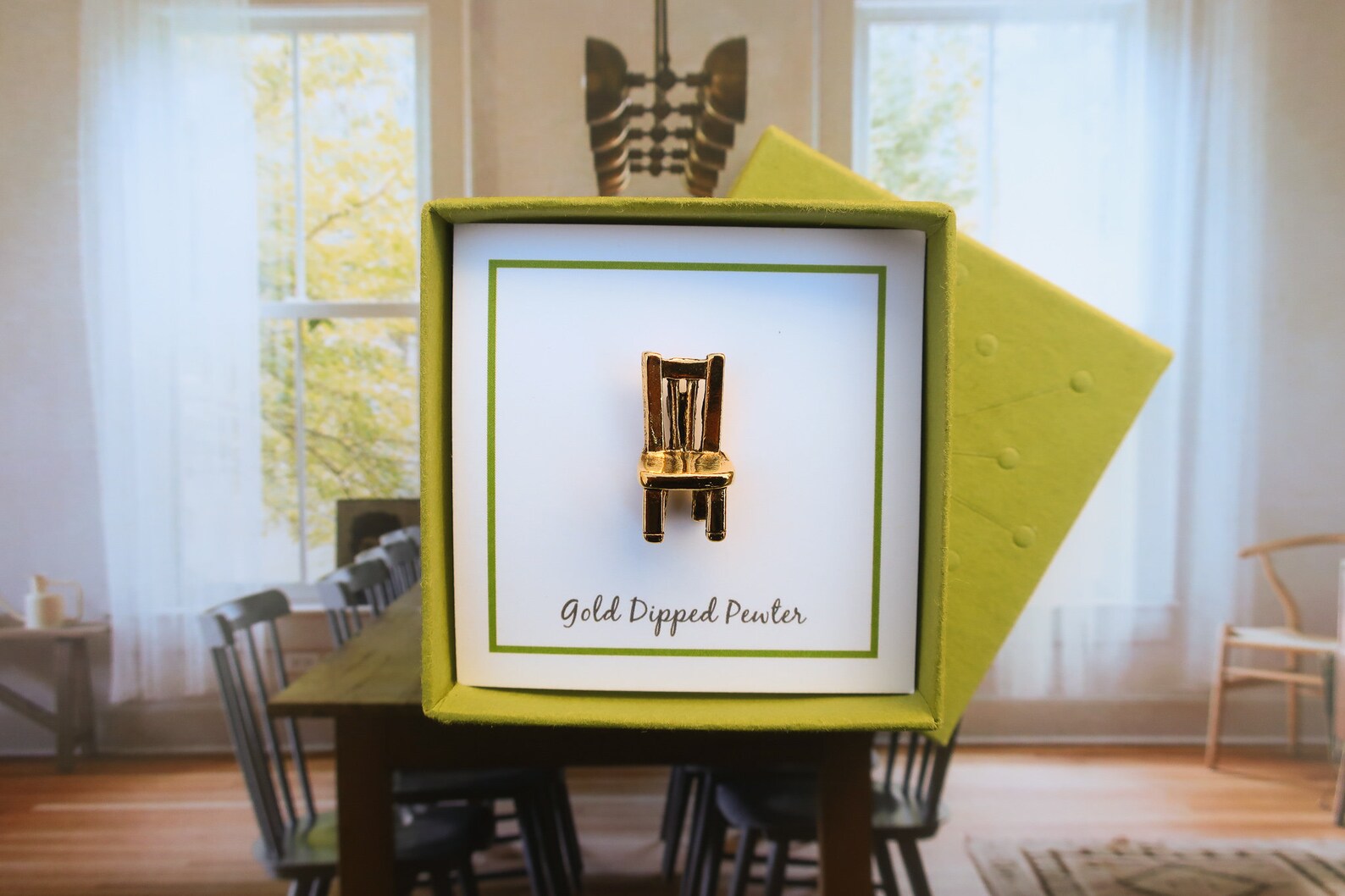 Chair Gold Dipped Pewter Lapel Pin CC149G Chair Furniture | Etsy