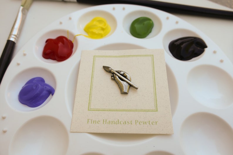 Artist Hand Lapel Pin CC559 Art Artist Painting and Art | Etsy
