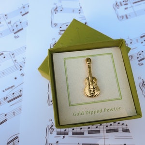 Gold Acoustic Guitar Lapel Pin-cc193g- Acoustic Guitar, Music, Musical ...
