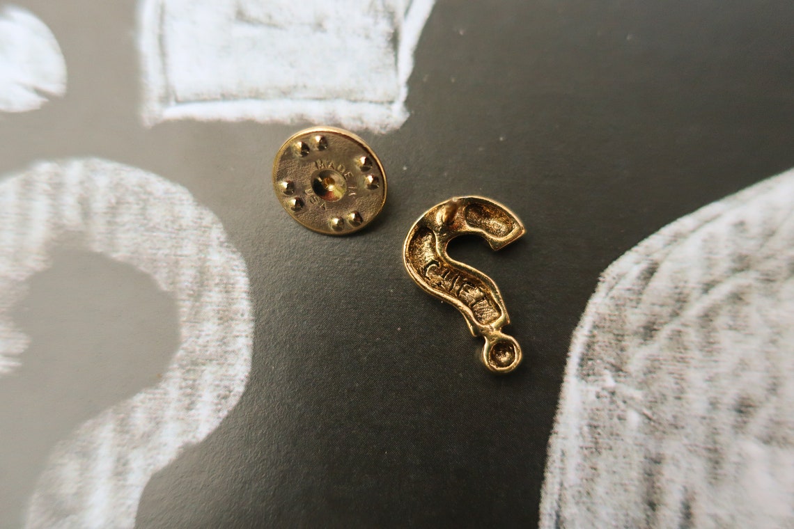 Question Mark Gold Dipped Pewter Lapel Pin CC647G Question - Etsy