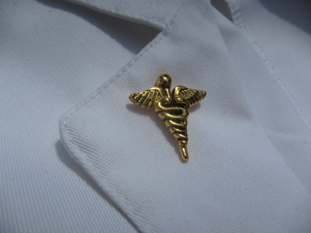 Gold Caduceus Lapel Pin- CC599G- Pharmacy, Medicine, Hospital, and ...