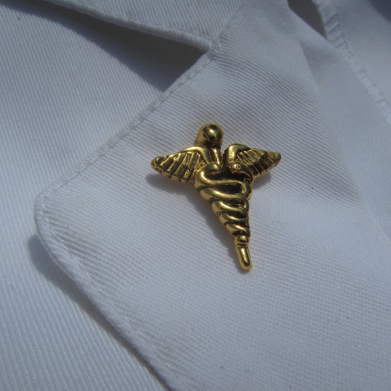 Gold Caduceus Lapel Pin - Etsy