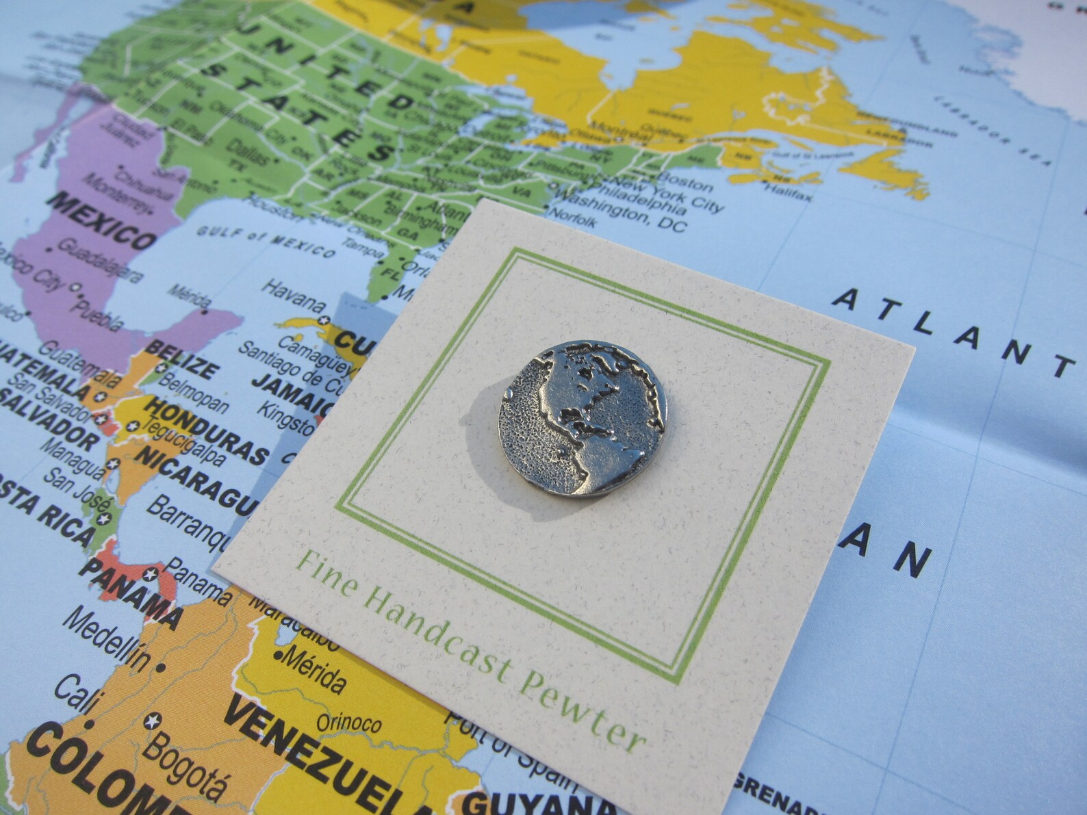 The Americas Lapel Pin CC289 World Globe North America | Etsy