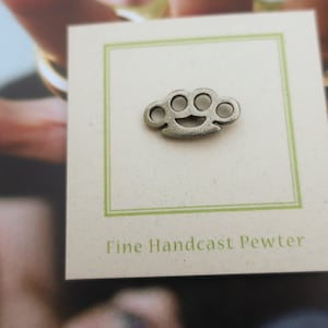 Brass Knuckles Lapel Pin - CC525- Knuckles, Knucks, Knucklebusters ...